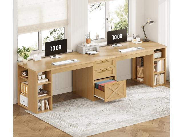 Click here for SEDETA Farmhouse 96.5 Computer Desk with Drawers... prices