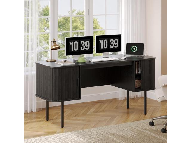 Click here for ONBRILL 63 Inch Fluted Computer Desk with Charging... prices