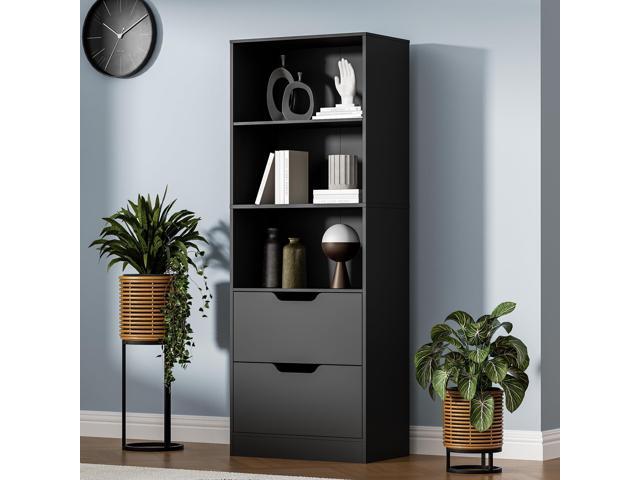 Click here for Bookcase with 2 Drawers  63 3-Tier Bookshelf with... prices