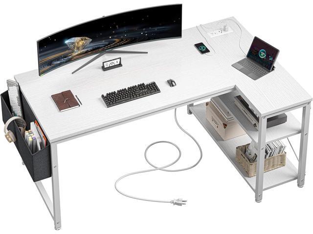 Click here for EnHomee Small Computer Desk with Storage Shelves &... prices
