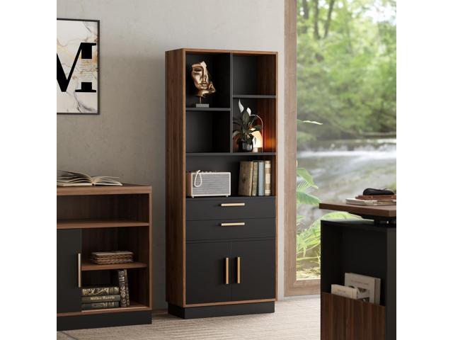 Click here for Wood Bookcase with 2 Drawers and Doors  5 Storage... prices