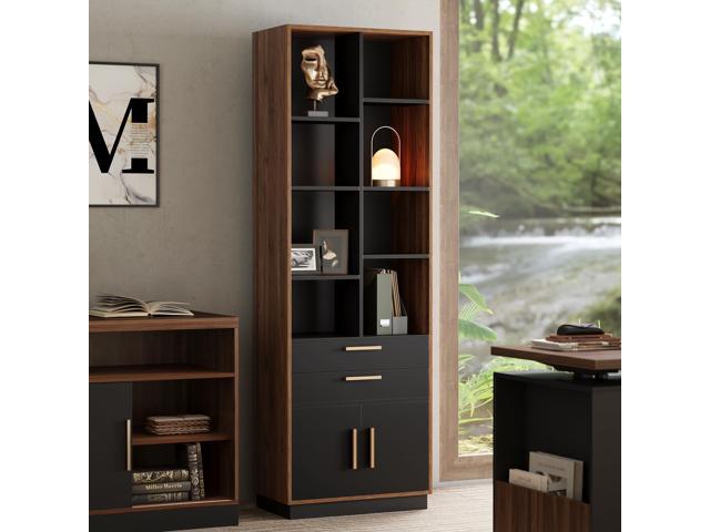 Click here for Wood Bookcase with 2 Drawers and Doors  8 Storage... prices