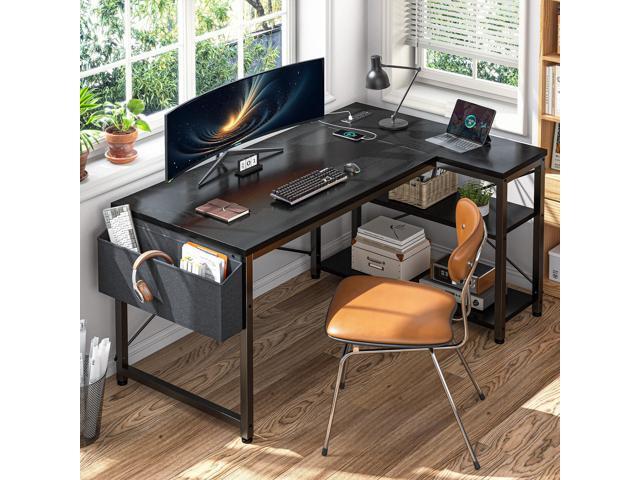 Click here for EnHomee 48 L Shaped Desk Office Desk with Power Ou... prices