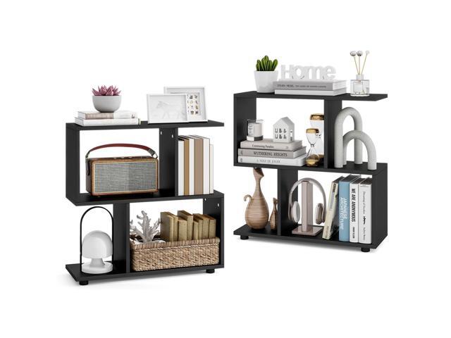 Click here for LOKO 3-Tier Geometric Bookshelf Set of 2  S-Shaped... prices