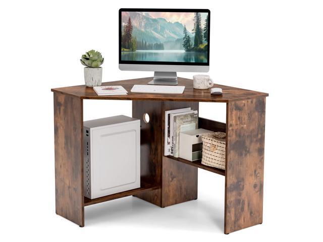 Click here for LDAILY Moccha Corner Desk  Space-Saving Triangle C... prices