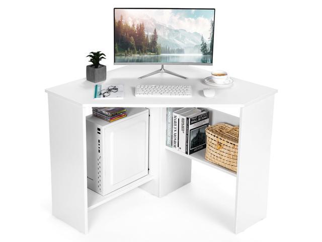 Click here for LDAILY Moccha Corner Desk  Space-Saving Computer D... prices