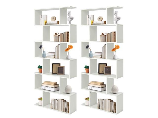 Click here for Giantex Geometric Bookcase Set of 2  S-Shaped Wood... prices