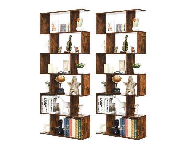 Click here for Giantex Geometric Bookcase Set of 2  S-Shaped Wood... prices
