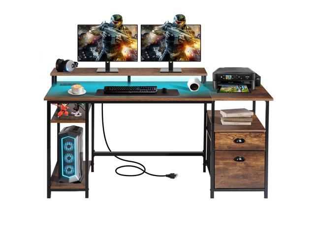 Click here for Panana 61.4 Computer Desk with Power Outlet and LE... prices
