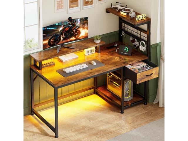 Click here for EnHomee 40 Computer Desk with Power Outlets & LED... prices