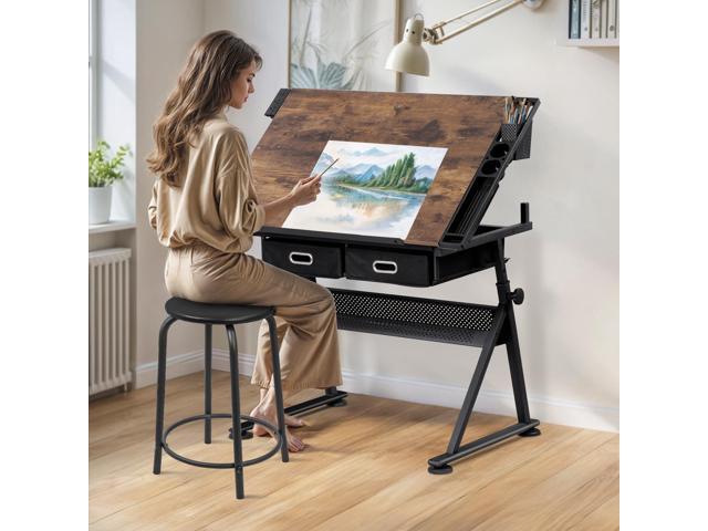 Click here for Drafting Table Drawing Desk w/Power Outlet  Art &... prices