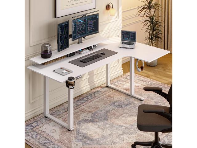 Click here for L Shaped Electric Standing Desk  63x43 Computer De... prices