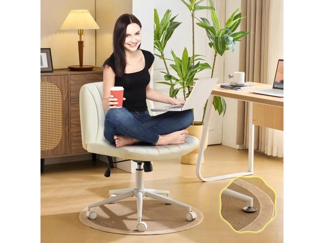 Click here for VINGLI Criss Cross Legged Chair Wide Comfy Office... prices