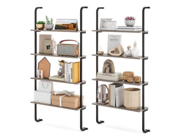 Click here for Giantex 4-Tier Industrial Bookshelf of 2  Wall Mou... prices