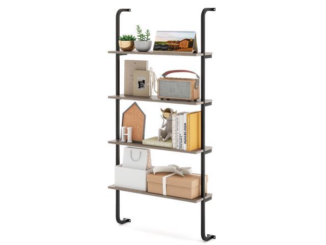 Click here for Giantex 4-Tier Industrial Bookshelf  Wall Mounted... prices