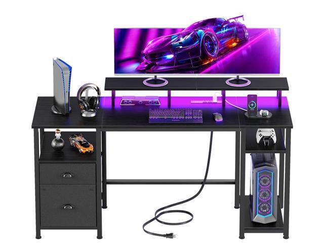 Click here for Furologee 61 Gaming Desk with Power Outlets & LED... prices
