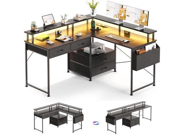 Click here for L Shaped Desk with 4 Fabric Drawers  78.7 Home Off... prices