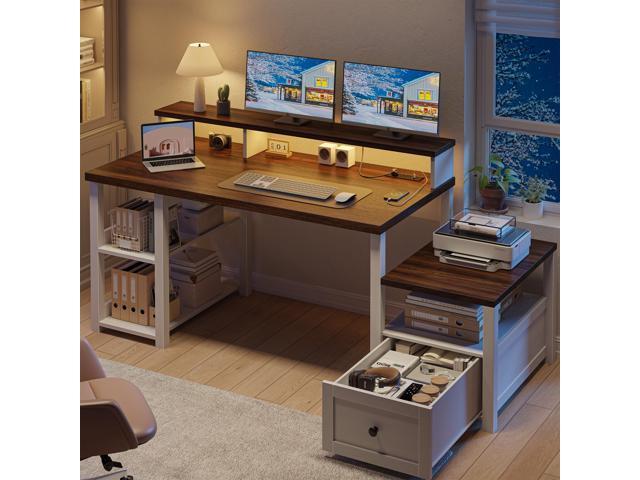 Click here for EnHomee 60.4 Computer Desk with Drawer & Power Out... prices