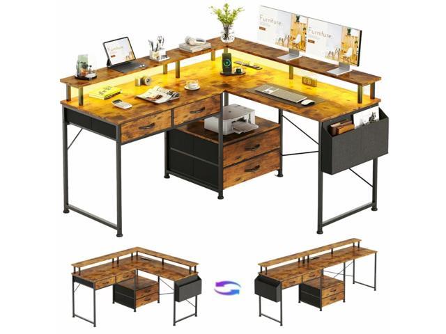 Click here for L Shaped Desk with 4 Fabric Drawers  78.7 Home Off... prices