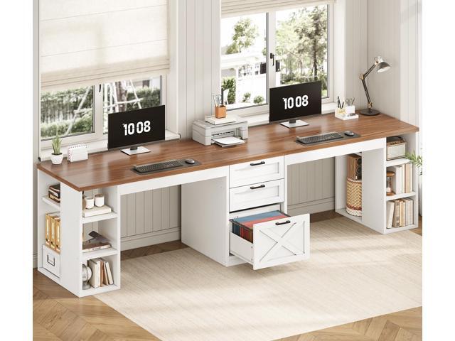 Click here for SEDETA Farmhouse 96.5 Computer Desk with Drawers... prices