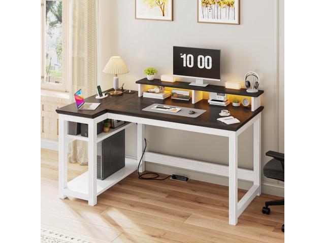 Click here for EnHomee 47.3 Computer Desk with Monitor Stand & LE... prices