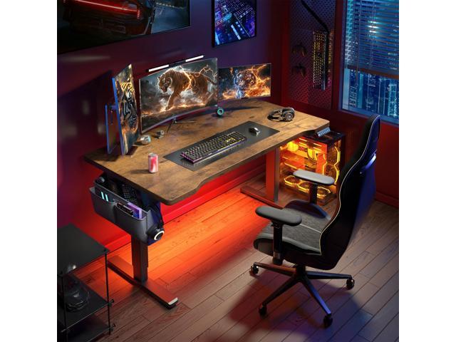 Click here for EnHomee Gaming Desk with LED Lights Computer Desk... prices