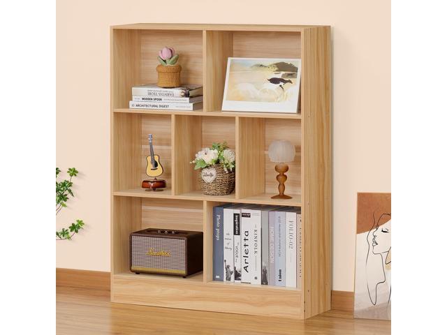 Click here for LEYAOYAO 7 Cube Bookshelf with Wood Base Natural 3... prices