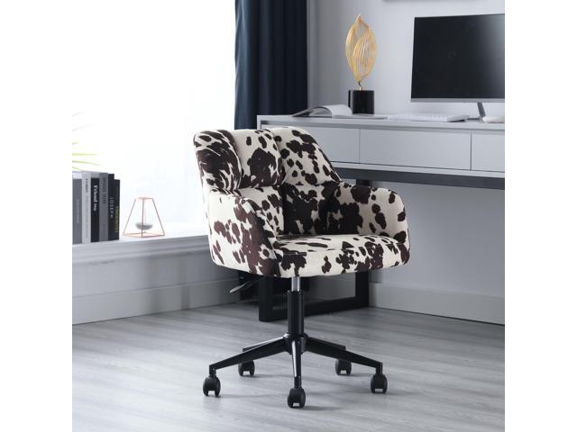 Click here for Wahson Cow Print Linen Office Desk Chair with Mid... prices