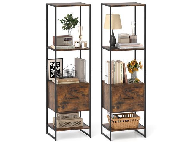 Click here for Giantex 5-Tier Bookshelf with Drawer Set of 2  Nar... prices