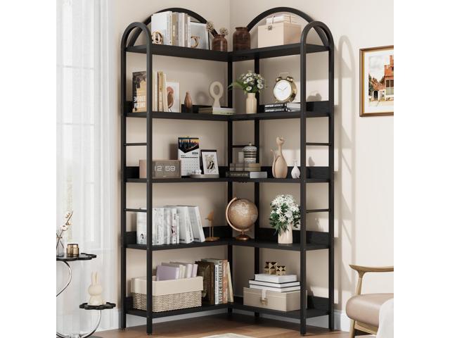 Click here for GarveeHome Arched Bookshelf Corner Bookcase  L Sha... prices