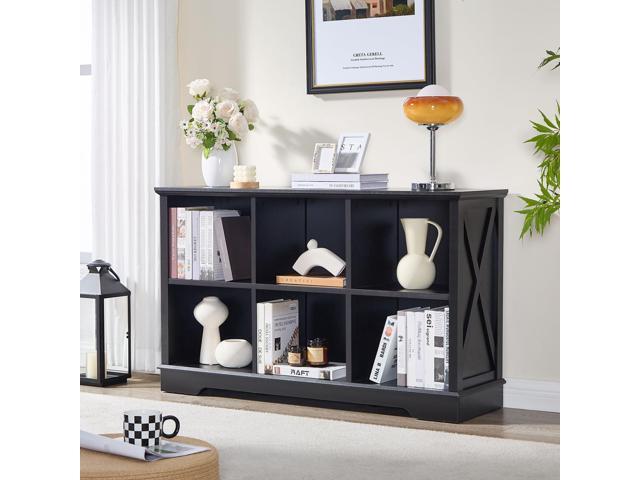 Click here for Farmhouse 6 Cube Bookshelf  Black Storage Organize... prices