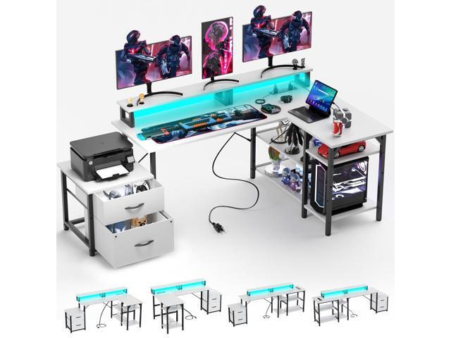 Click here for YOUNGAR Office Desk L Shape with File Drawers & Po... prices