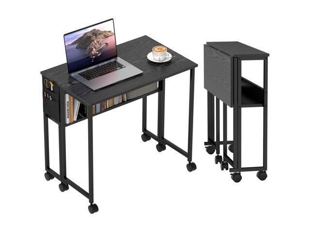 Click here for HOMCOM Small Folding Desk  Rolling Computer Desk F... prices