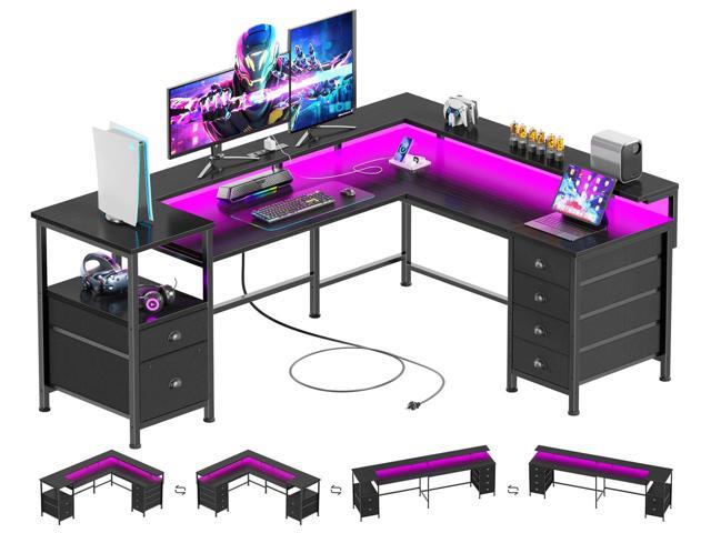 Click here for Furologee 66 Reversible L Shaped Gaming Desk with... prices