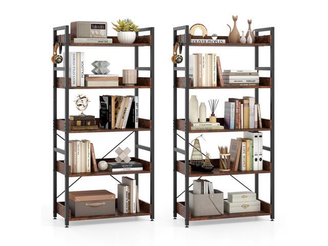 Click here for Giantex 5-Tier Bookshelf with 4 Hooks Set of 2  In... prices