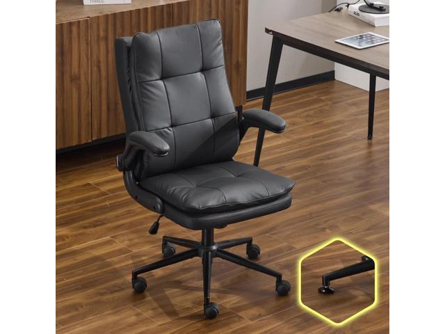 Click here for VINGLI Comfy Black Leather Office Desk Chair Ergon... prices