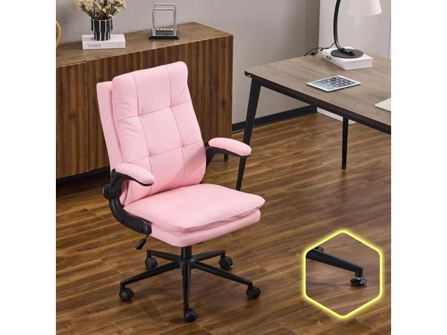 Click here for VINGLI Comfy Pink Leather Office Desk Chair High-B... prices