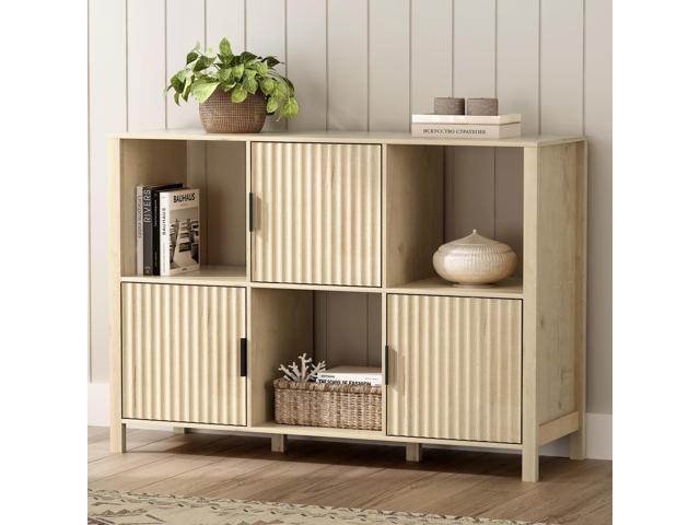Click here for Fluted Storage Organizer Bookshelf  Modern Cube Bo... prices