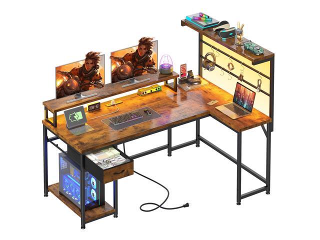 Click here for EnHomee 53 Inch Computer Desk with Power Outlet Ga... prices