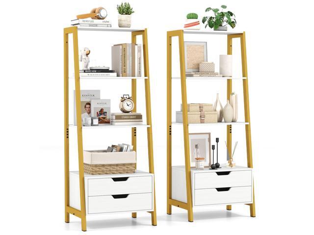 Click here for Tangkula 4-Tier Ladder Shelf with 2 Drawers  52.5... prices