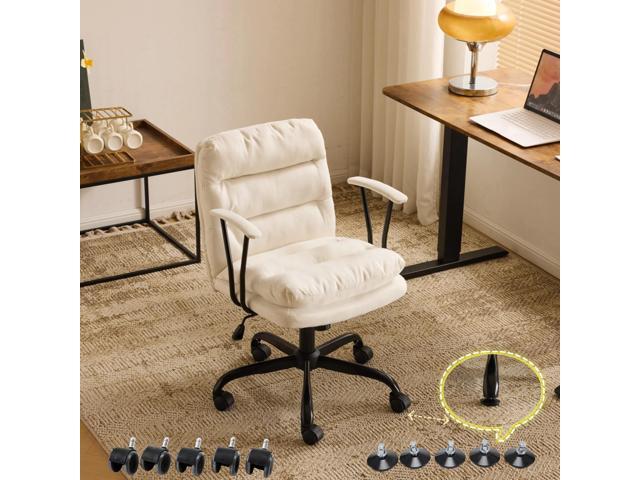 Click here for VINGLI Padded White Desk Chair with/No Wheels Dual... prices