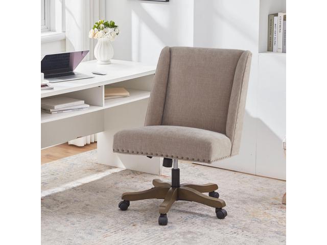Click here for Upholstered Armless Office Chair with Wooden Legs... prices