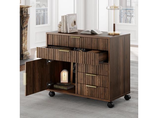 Click here for Fluted File Cabinet with 5 Drawers  Office Storage... prices