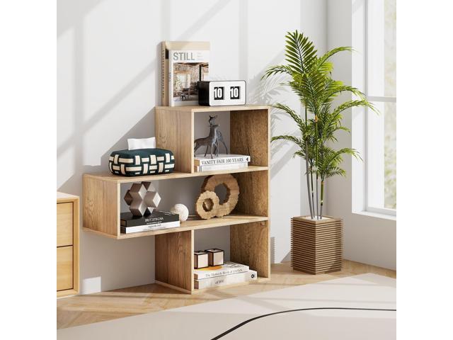 Click here for POWERSTONE 3-Tier Bookshelf  Wood Convex Bookcase... prices