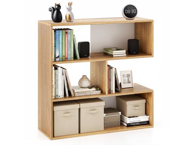 Click here for POWERSTONE 3-Tier Bookshelf  Wood Concave Bookcase... prices