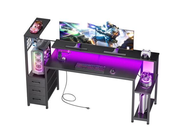 Click here for 63 Inch Gaming Desk with Bluetooth LED Lights & Po... prices