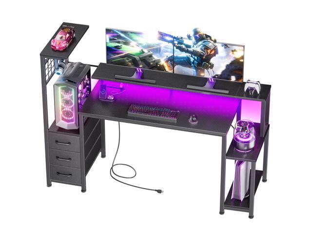 Click here for 55 Inch Gaming Desk with Bluetooth LED Lights & Po... prices