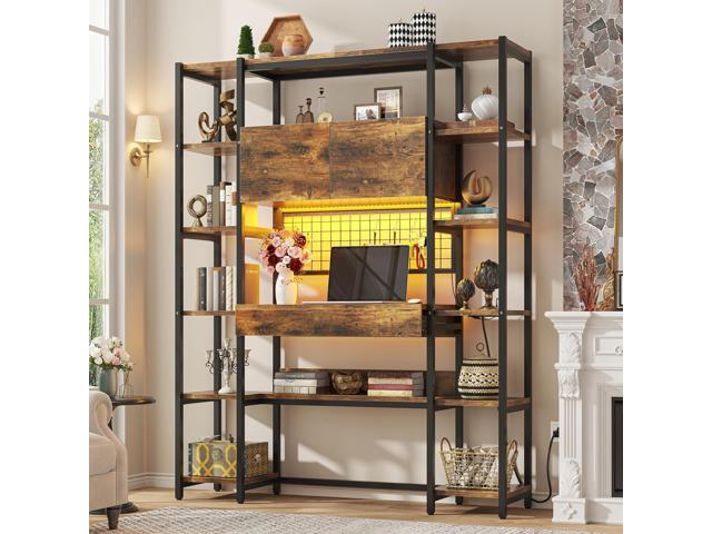 Click here for Semoic Triple Width 5 Tier Bookcase with Storage C... prices