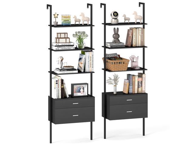 Click here for Tangkula Ladder Bookshelf with Storage  Wall Mount... prices