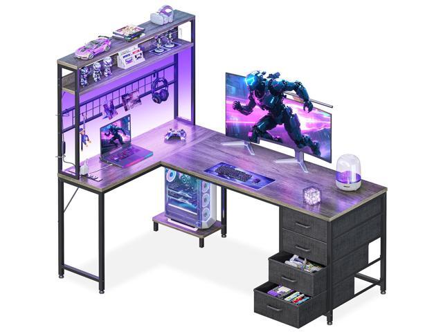 Click here for AODK L Shaped Gaming Desk with Hutch  59 Computer... prices